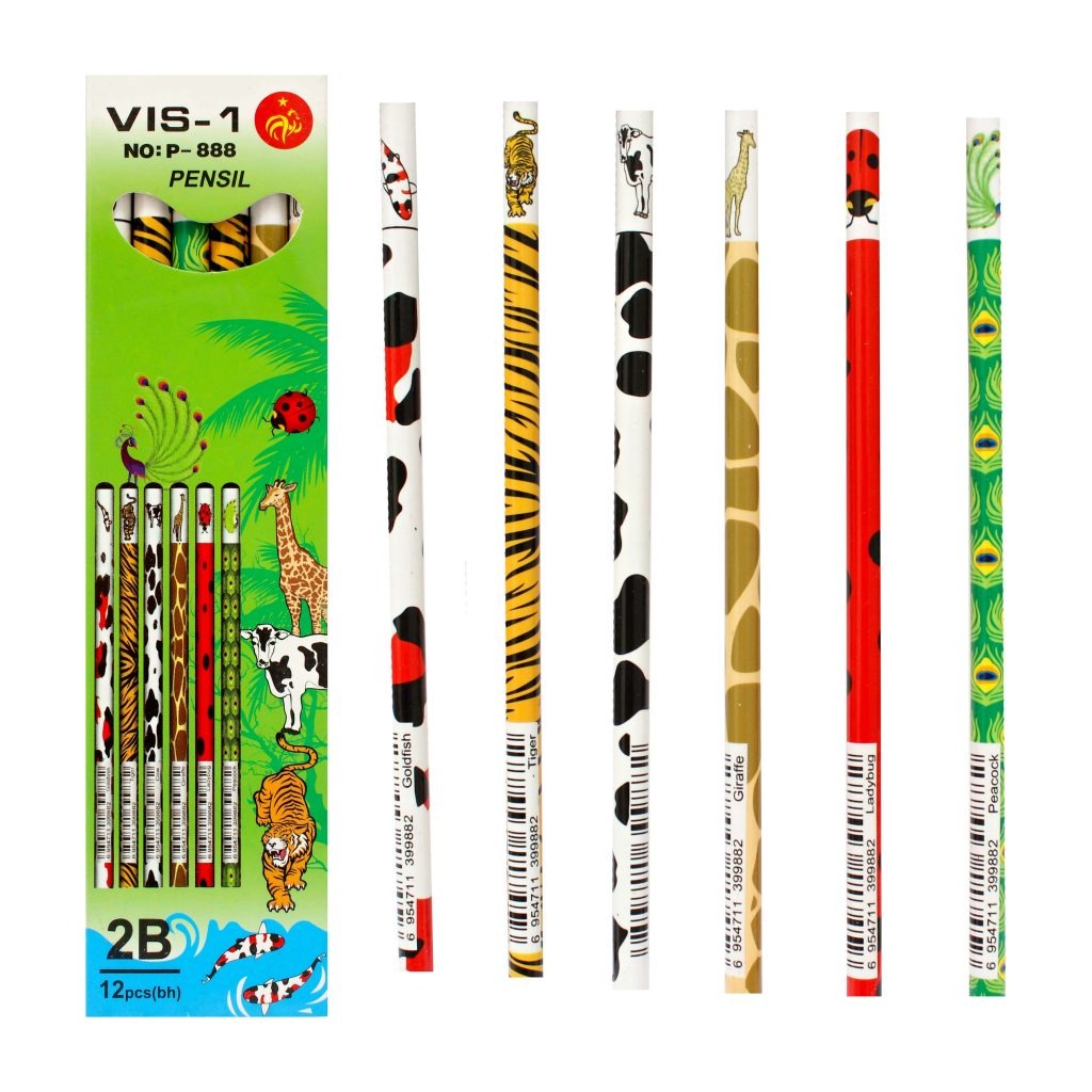 Jual PENSIL / PENCIL KAYU 2B VIS-1 MOTIF HEWAN P-188 (ISI 12) | Shopee ...