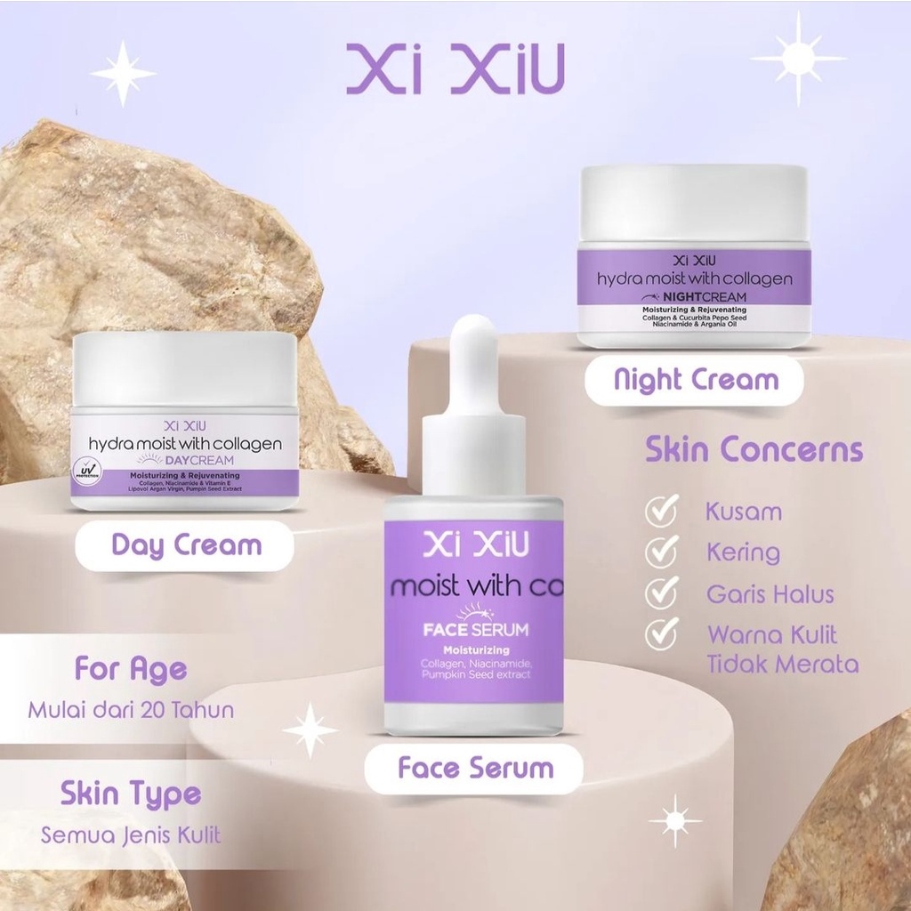Jual XI XIU Hydra Moist with Collagen Day Night Cream|| Serum | Shopee ...
