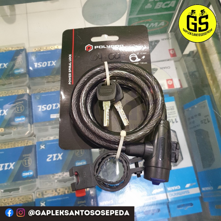 Jual Kunci Gembok Sepeda Polygon Power Lock Spiral Power | Shopee Indonesia