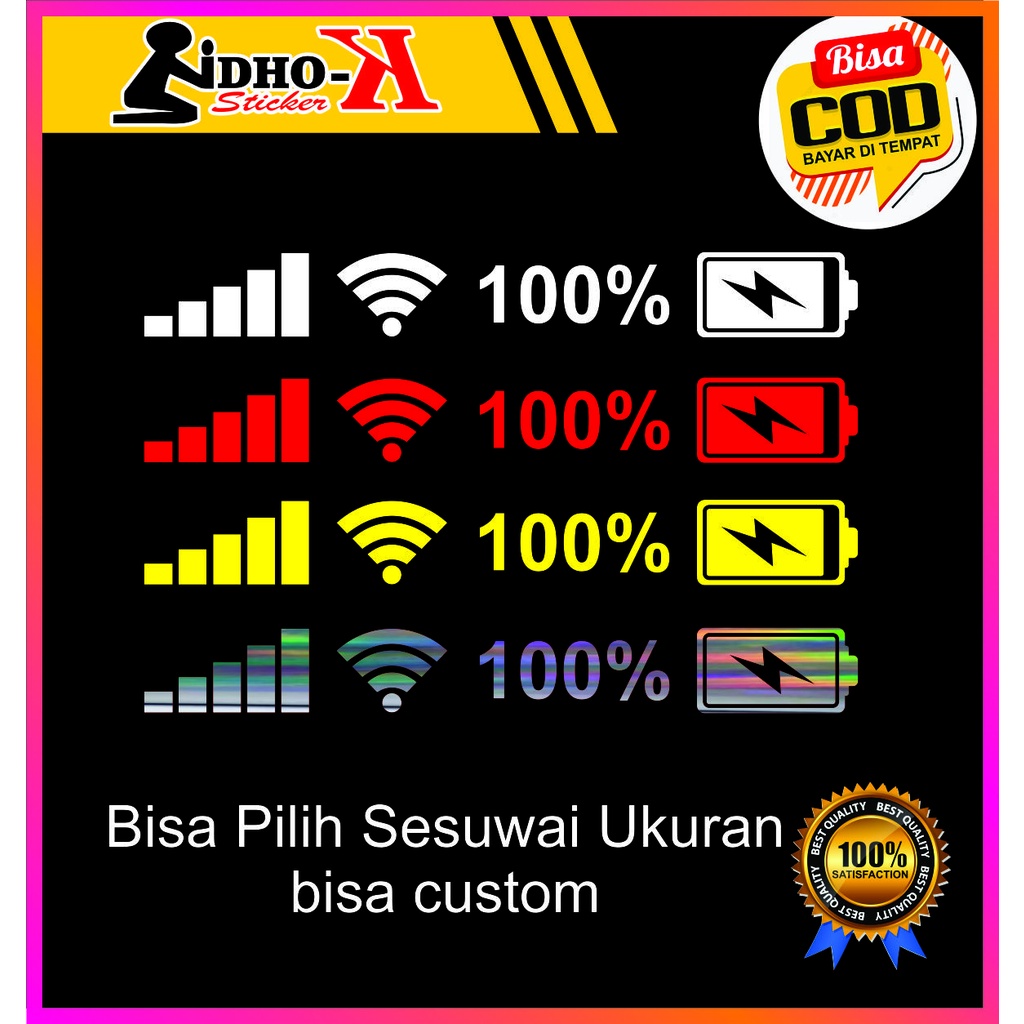 Jual sticker viral STICKER BATERAI WIFI SINYAL HP PHONE BUAT MOBIL DAN ...