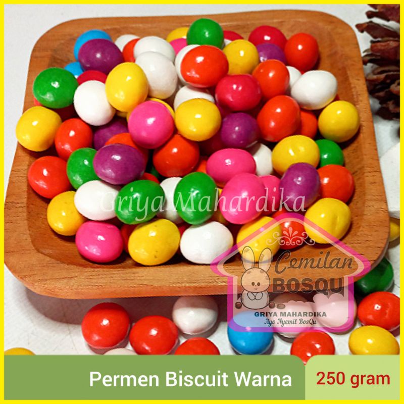Jual Permen Biskuit Coklat Warna Warni 250 gr Snack Kiloan | Shopee ...