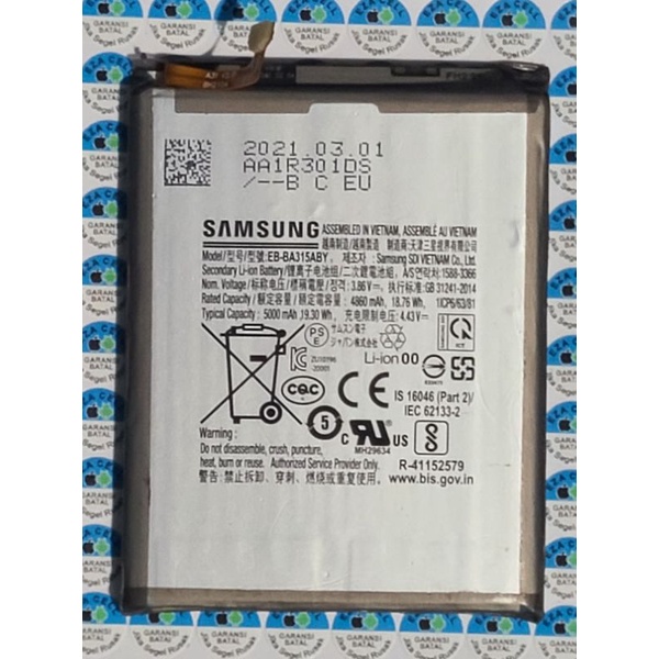 Jual BATTERY SAMSUNG A31 A315F ORIGINAL COPOTAN | Shopee Indonesia