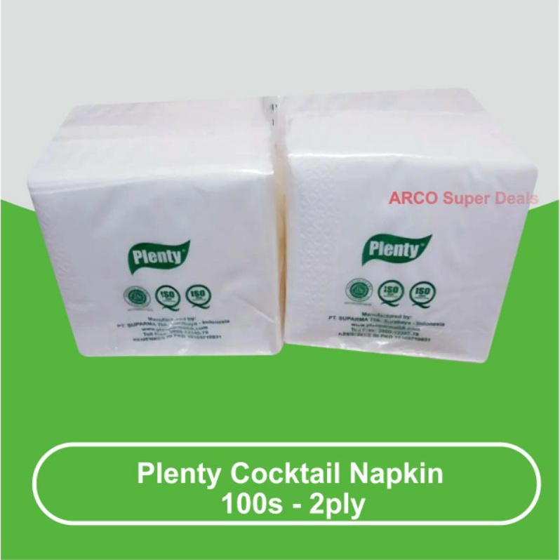 Jual Tissue Cocktail Napkin Plenty 2ply 100 Sheets Tissue Restoran Cafe ...