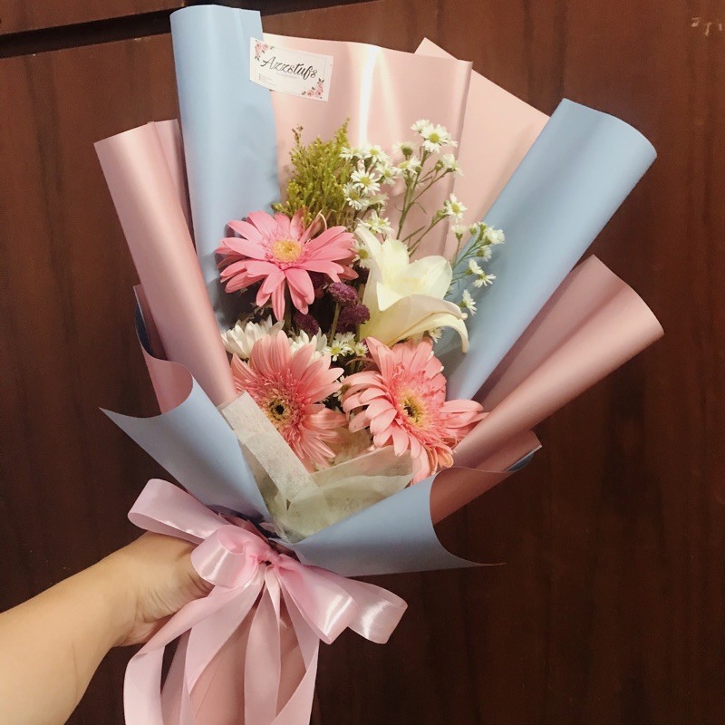 Jual bouquet fresh flower | buket bunga segar | bunga gerbera dan lily ...