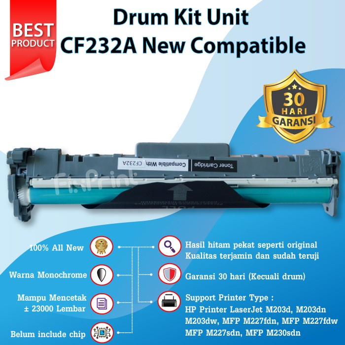 Jual Drum Kit Unit 32A CF232A New Compatible Plus Chip Drum, Imaging ...