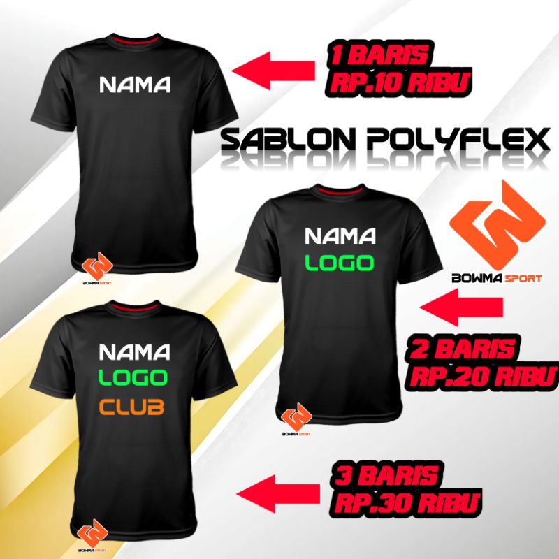 Jual SABLON POLYFLEX SABLON NAMA SABLON TEAM SABLON LOGO SABLON ANGKA ...