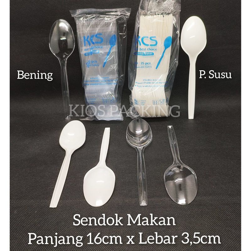Jual Sendok Makan Plastik | Bening | Putih Susu Isi 25pcs | Sendok ...