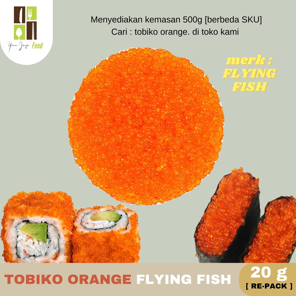 Jual Tobiko Orange Flying Fish Telor Ikan Sushi Mentai Jepang [Repack ...