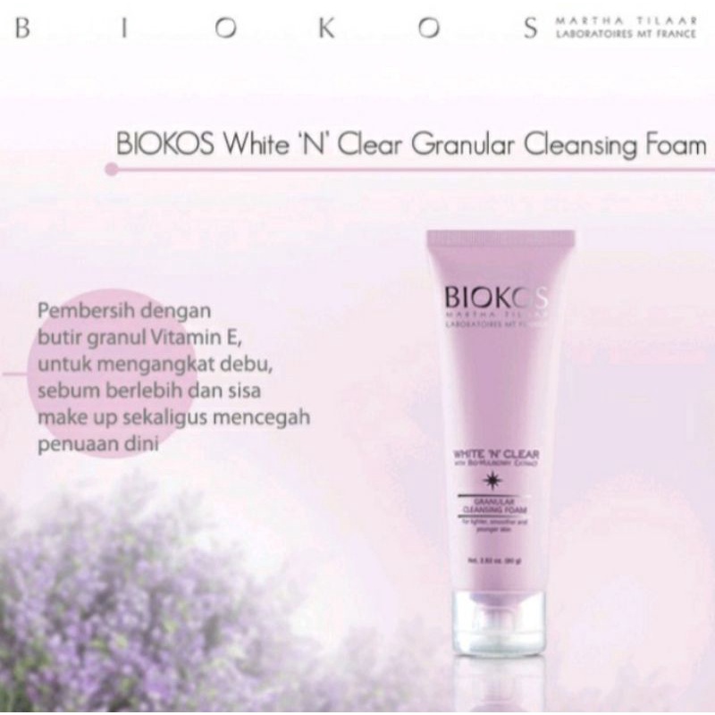 Jual Biokos White N Clear Granular Cleansing Foam 80gr | Shopee Indonesia