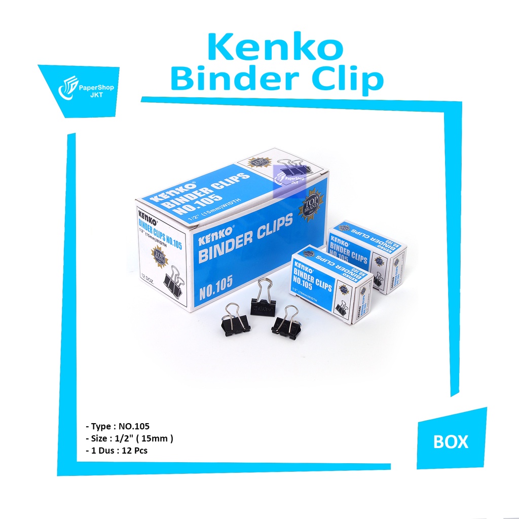 Jual KENKO - binder clip no 105 per pack Indonesia|Shopee Indonesia
