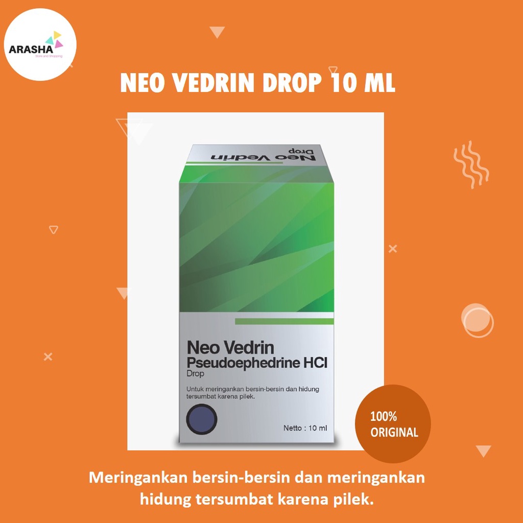 Jual NEO VEDRIN DROP 10 ML Obat Bersin Bersin/Hidung Tersumbat/Pilek ...