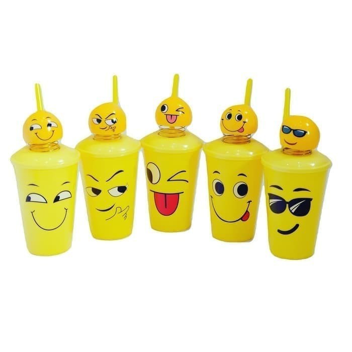 Jual Gelas Emoji Smile Kuning 500 ml - Tempat Air Minum Emotion Lucu ...