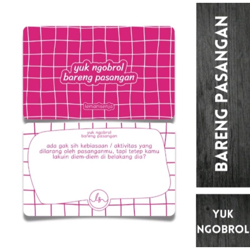 Jual Q694 - Kartu Permainan - Yuk Ngobrol bareng pasangan - kartu deep ...
