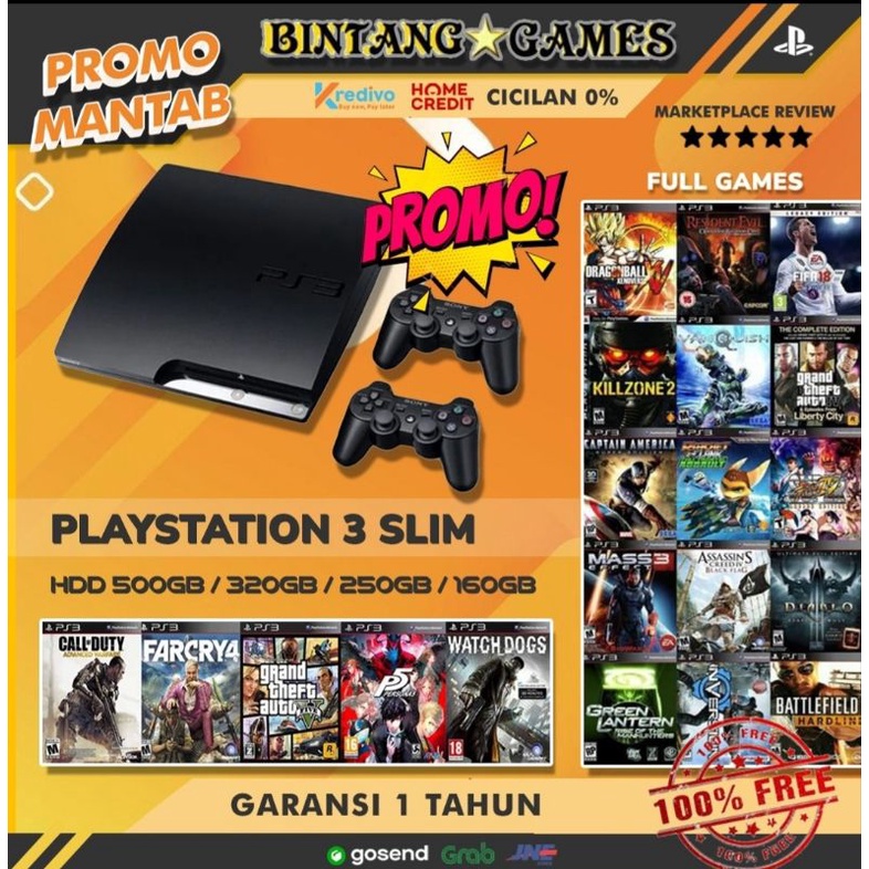 Jual Ps3 Playstation 3 Slim + Hdd 500gb/320gb/250gb/160gb + Full Games ...