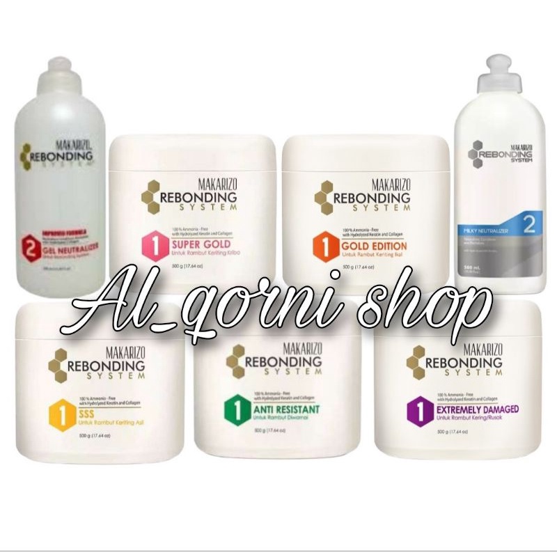 Jual Makarizo Rebonding System 500gr / 500g Step1 / Step2 Seper Gold ...