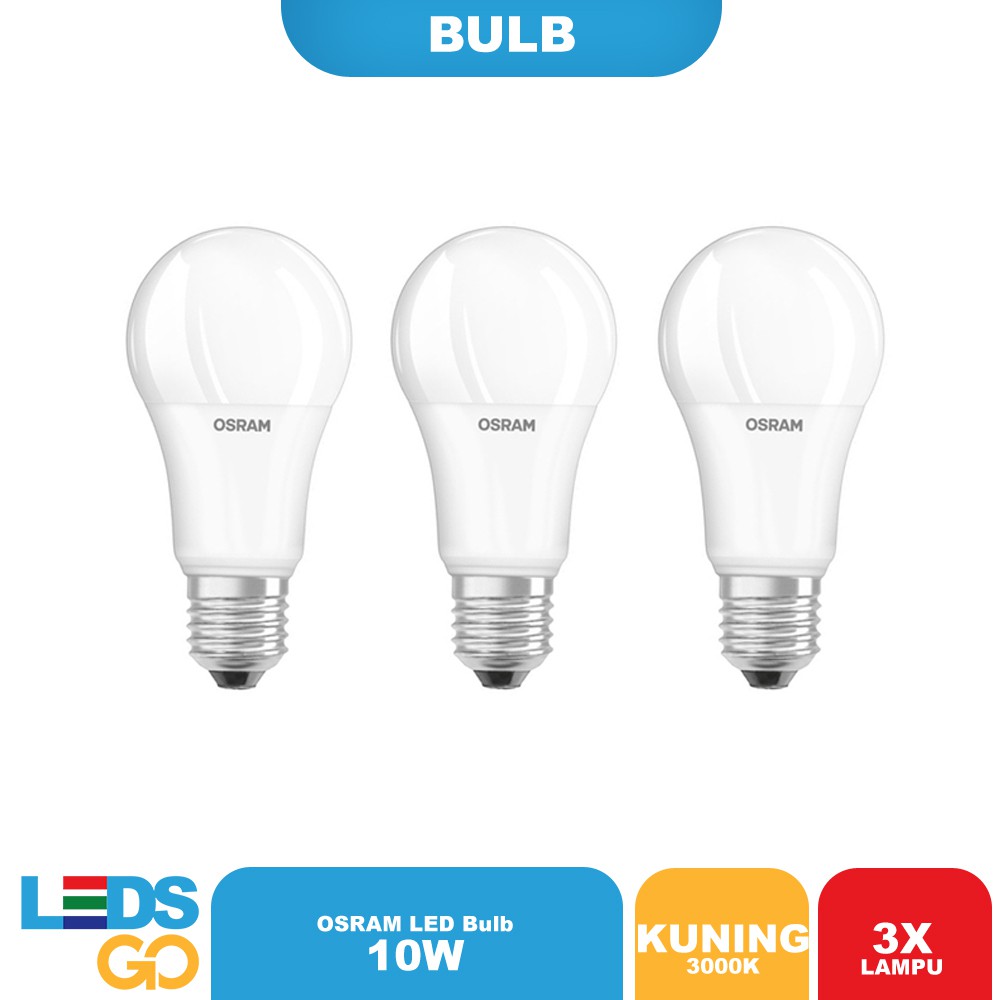 Jual ( SPECIAL ISI 3 ) OSRAM Lampu Bohlam LED 10 Watt Kuning Indonesia ...