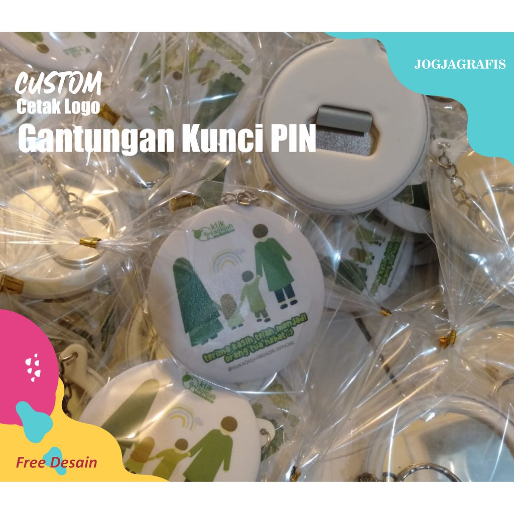 Jual Gantungan Kunci Pin Full colour Custom Desain Free | Shopee Indonesia