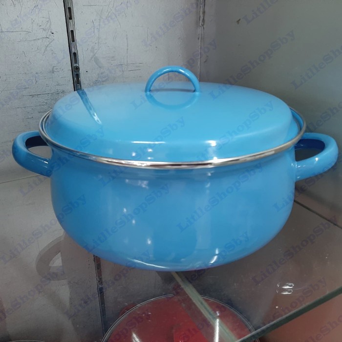 Panci Enamel Besar 24cm biru muda | Shopee Indonesia