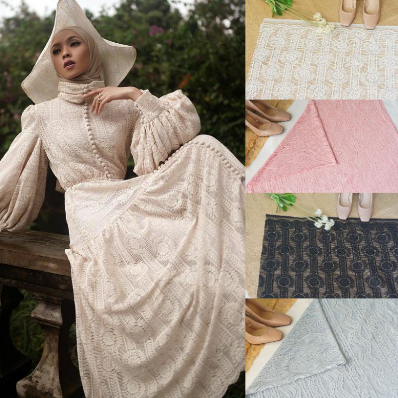 Jual Kain Brokat Katun Premium Bahan Brukat Meteran | Shopee Indonesia