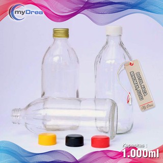 Jual Botol CUKA APEL 1000 ml 1 Liter kaca, Jamu, Jus, Susu, Kopi ...