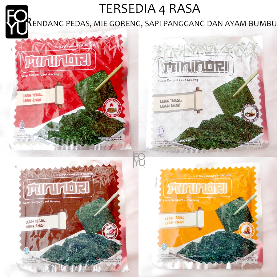 Jual Mininori Rumput Laut Crispy Seaweed Snack Cemilan Rumput Laut Isi 12 Pcs Aneka Rasa ...