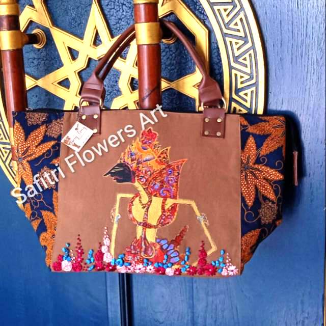 Jual Tas Lukis Wayang Krisna+ Sulam Pita / Tas Etnik / Tote Bag Wayang ...
