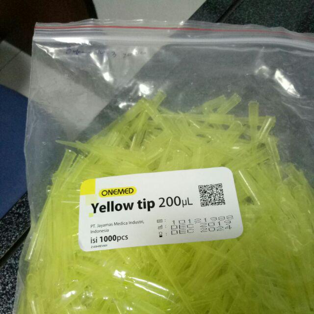 Yellow Tips Micropipet Tips Kuning Onemed isi 1000pcs , Yellow Tip ...