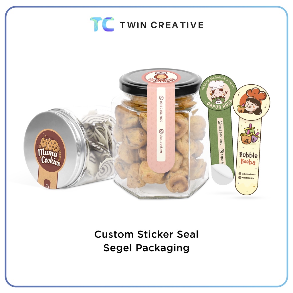 Jual Custom Sticker Seal Toples Packaging Box Makanan - Stiker Label ...