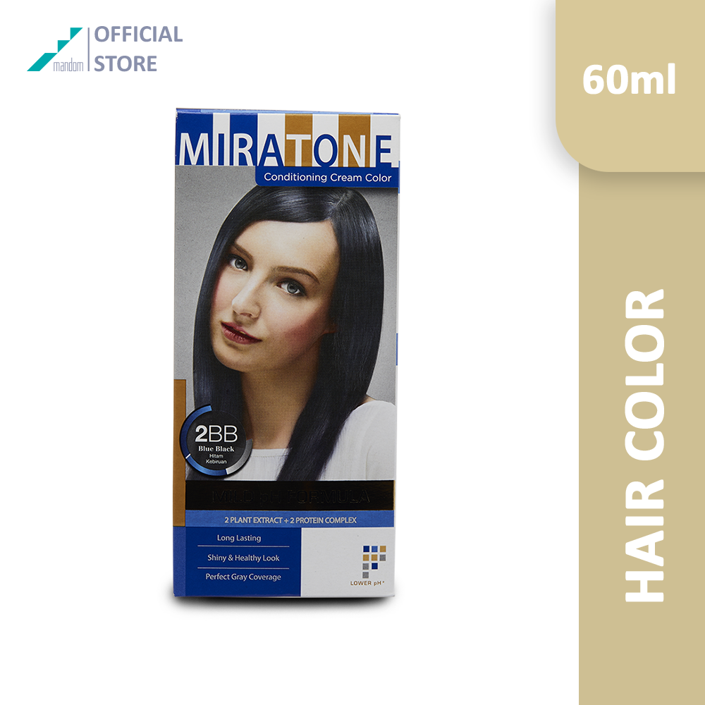 Jual MIRATONE Conditioning Cream Color 2BB Blue Black 60ml | Shopee ...