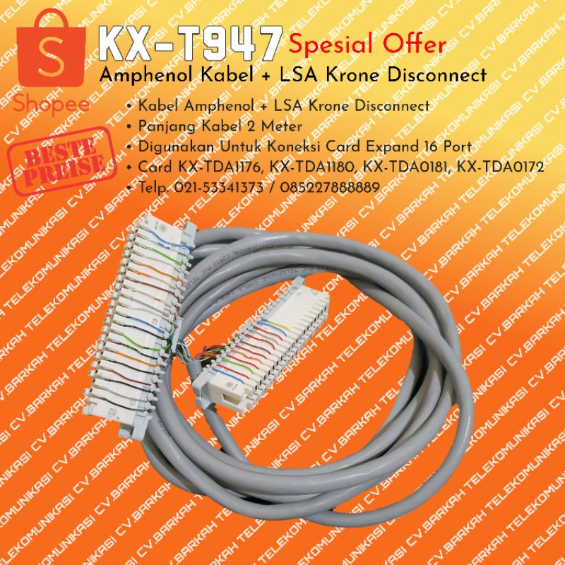 Jual Kabel Amphenol T947 Untuk Card Pabx KX-TDA1176, KX-TDA1180, KX-TDA0181, KX-TDA0172 ...