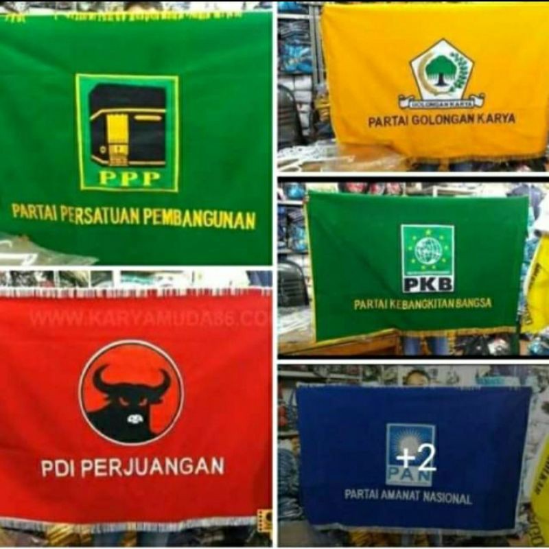 Jual bendera pataka partai PPP, PDI, Golkar, PKB, PKS, Hanura, PKP ...