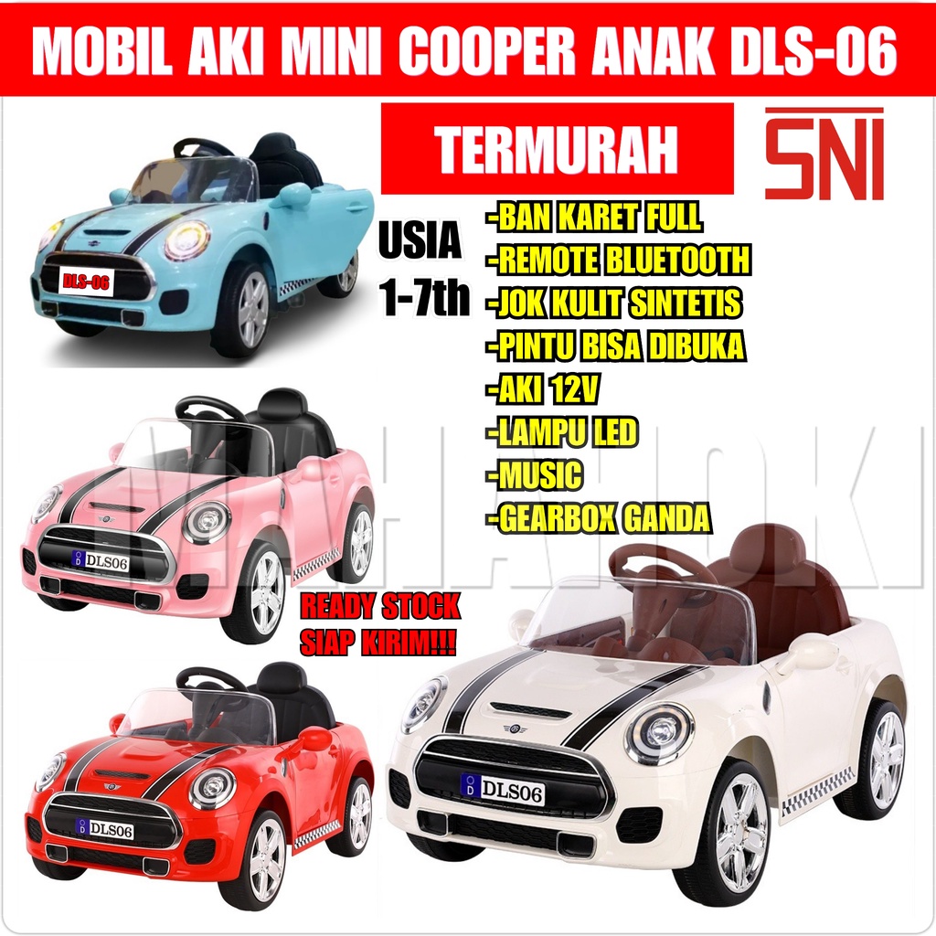 Jual MOBIL AKI ANAK MODEL MINI COOPER MAINAN MOBILAN LISTRIK BAN FULL ...
