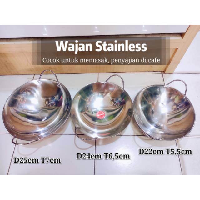 Jual Wajan Kuali Stainless Mini Kecil Tebal / Katel Bar 22cm 24cm 25cm ...