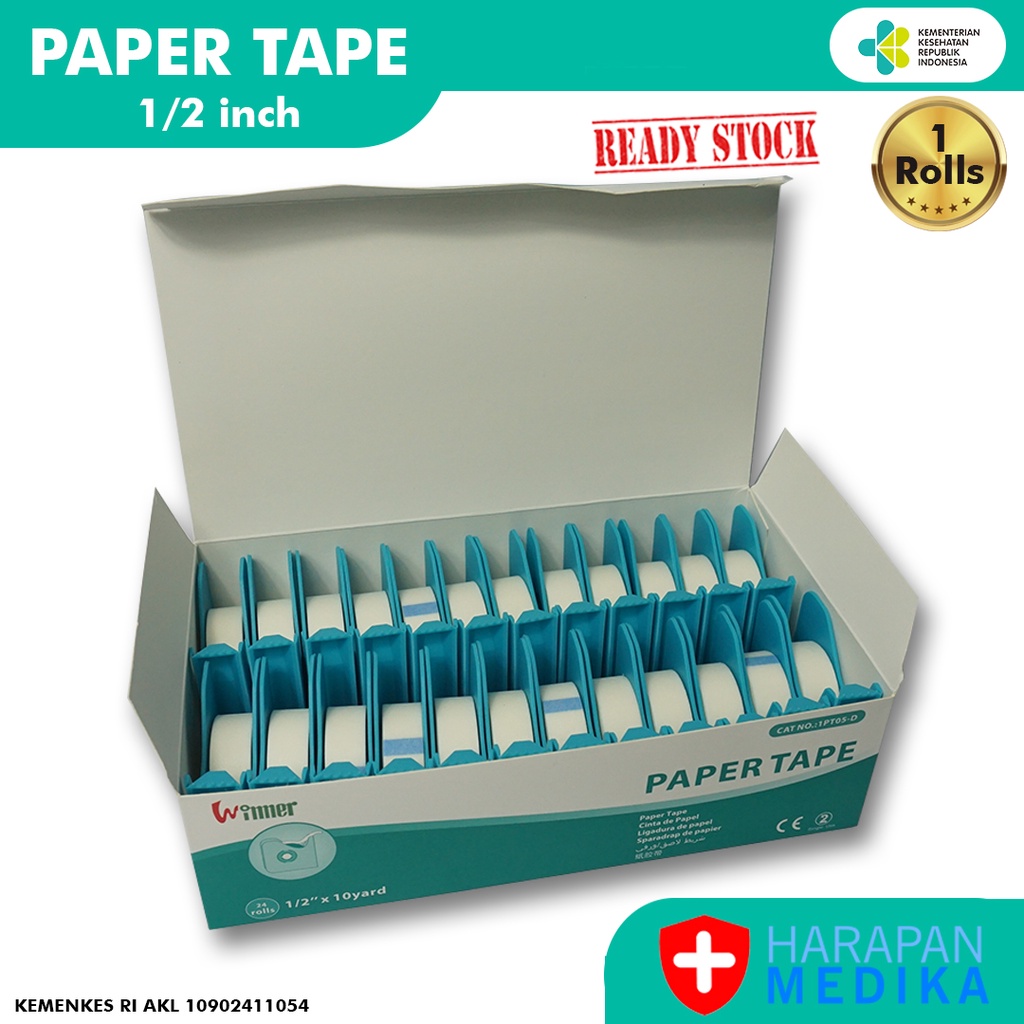 Jual Plaster Paper Tape Winner 1/2 inch | Plester Micropore | Shopee ...