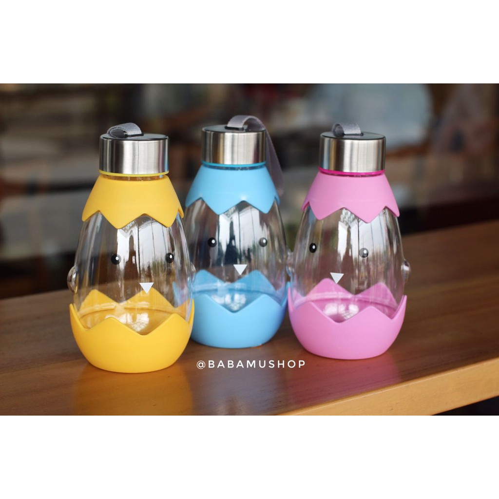 Botol minum karakter Cangkang telur burung/ egg birdie water bottle-B35 ...