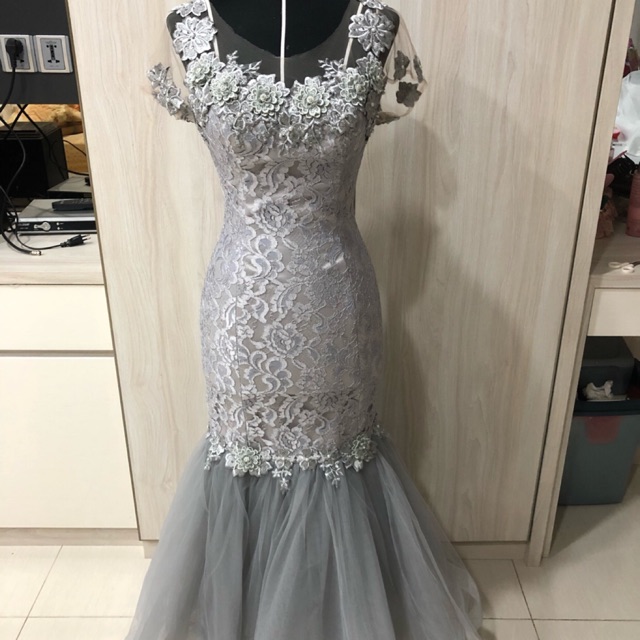 Jual Gaun pesta putri duyung (brokat semi Perancis) | Shopee Indonesia