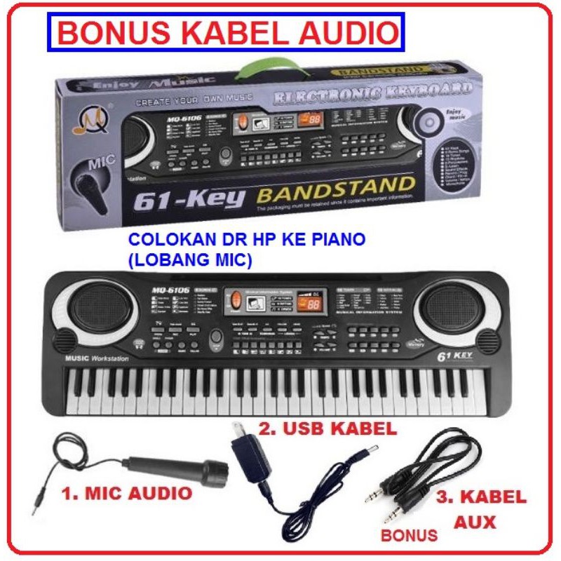 Jual Mainan Anak Keyboard PIANO alat musik Digital Elektronik 61 Tombol ...