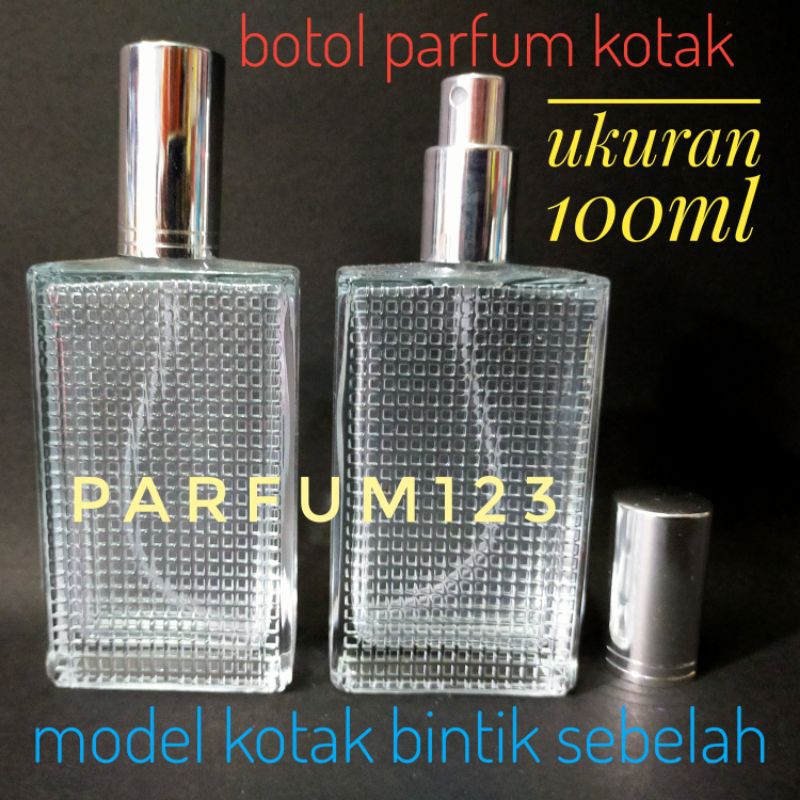 Jual botol parfum kotak kristal 100ml - botol spray rintik sebelah ...