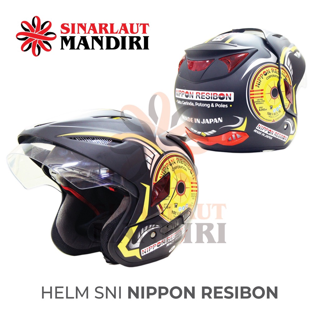 Jual Helem SNI Nippon Resibon Hitam Full Face / Helem Motor | Shopee ...