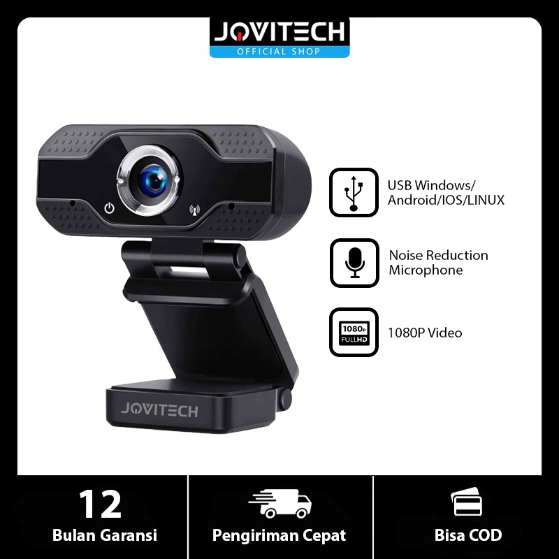 Jual Jovitech Full HD Webcam 1080P With Microphone USB Plug Web Cam For ...