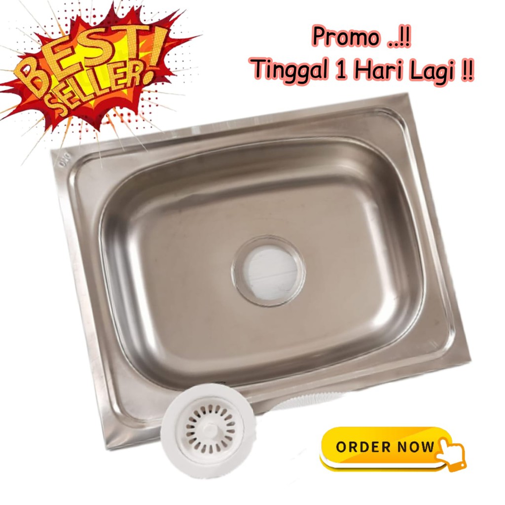 Jual Bak cuci piring 50cm tanpa sayap polos kitchen sink satu lubang ...