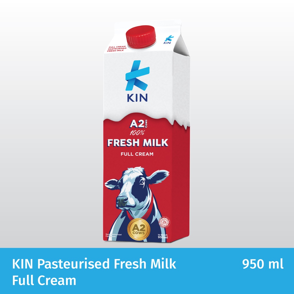 Jual KIN Pasteurised Fresh Milk Full Cream 950ml | Shopee Indonesia