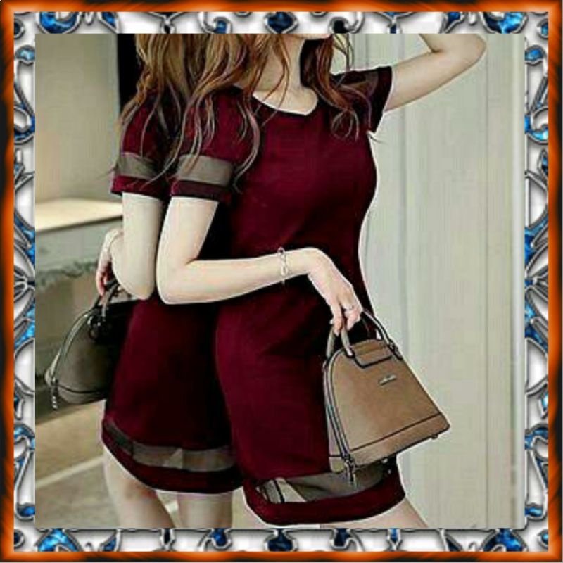 Jual Mini Dress wanita Korea Kombinasi Keren Model Terbaru Baju cewek ...