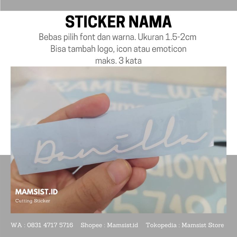 Jual [GLOSSY-WARNA] CUTTING STICKER NAMA / CUTTING STIKER NAMA ...
