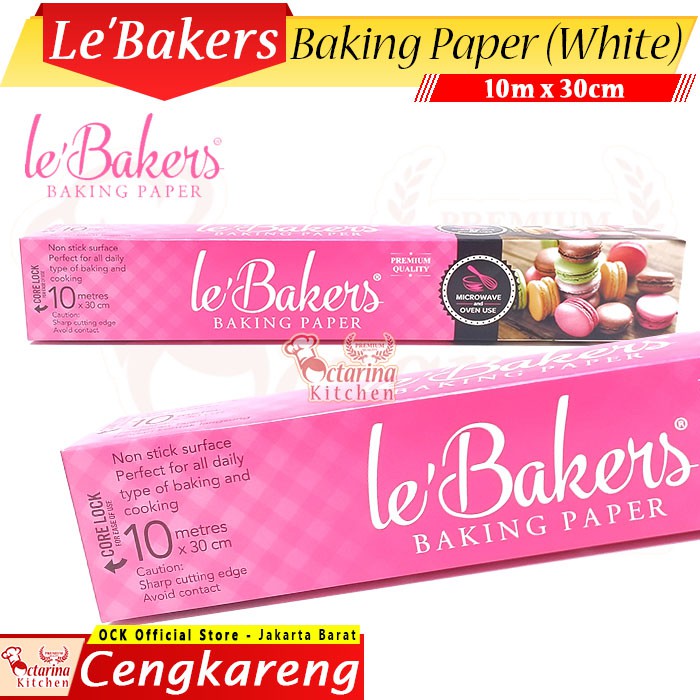 Jual Le Bakers Baking Paper 30 cm x 10 m Putih - Kertas Roti Roll ...