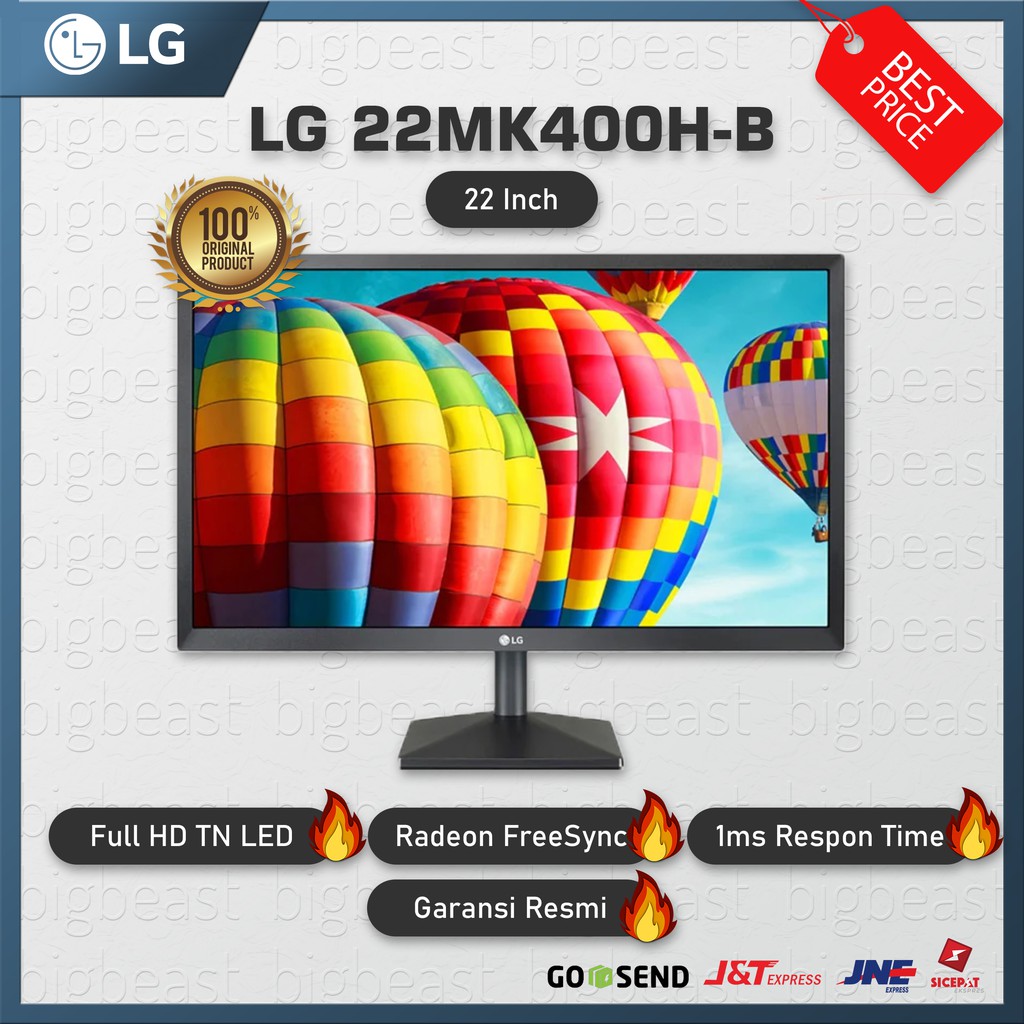 Jual LG 22MK400H-B 22" FHD Gaming Monitor AMD Radeon FreeSync 1ms 75Hz ...