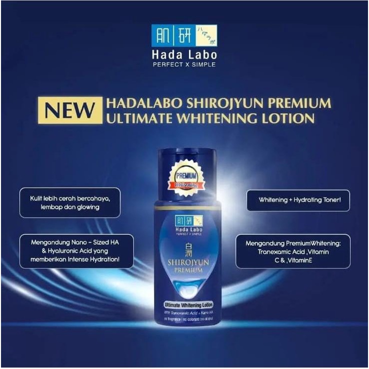 Jual [PREMIUM BIRU] HADALABO SHIROJYUN PREMIUM LOTION Whitening - 100 ...
