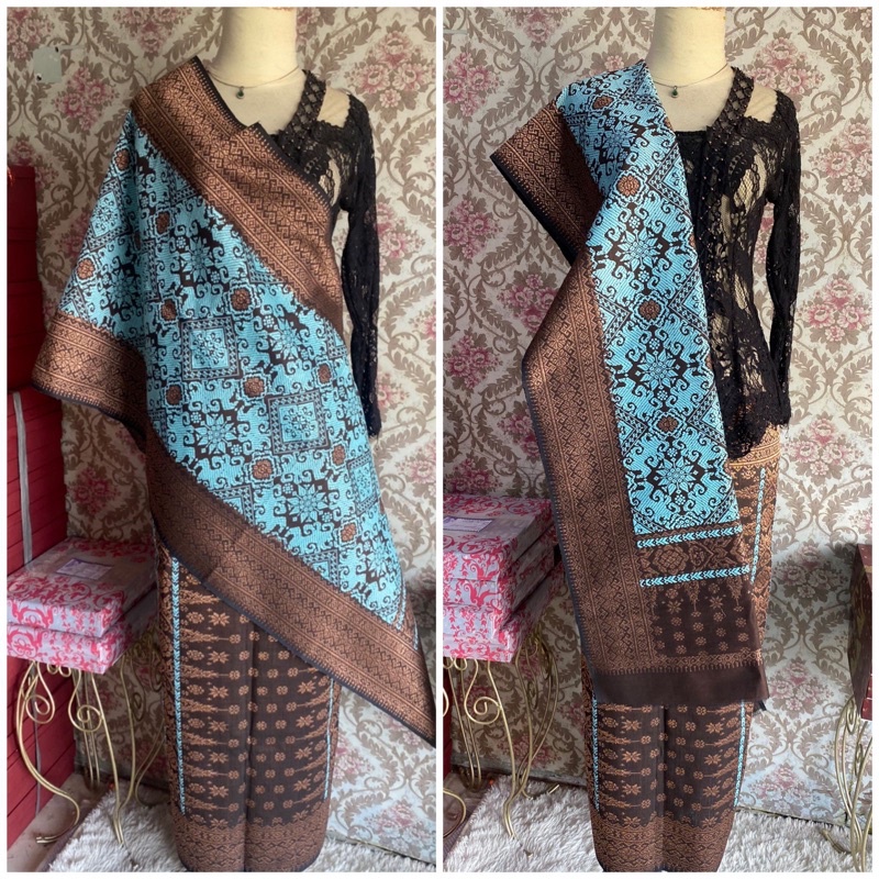 Jual Songket Palembang Asli Tenun Tangan Lepus Tumpuk Benang Tembaga ...
