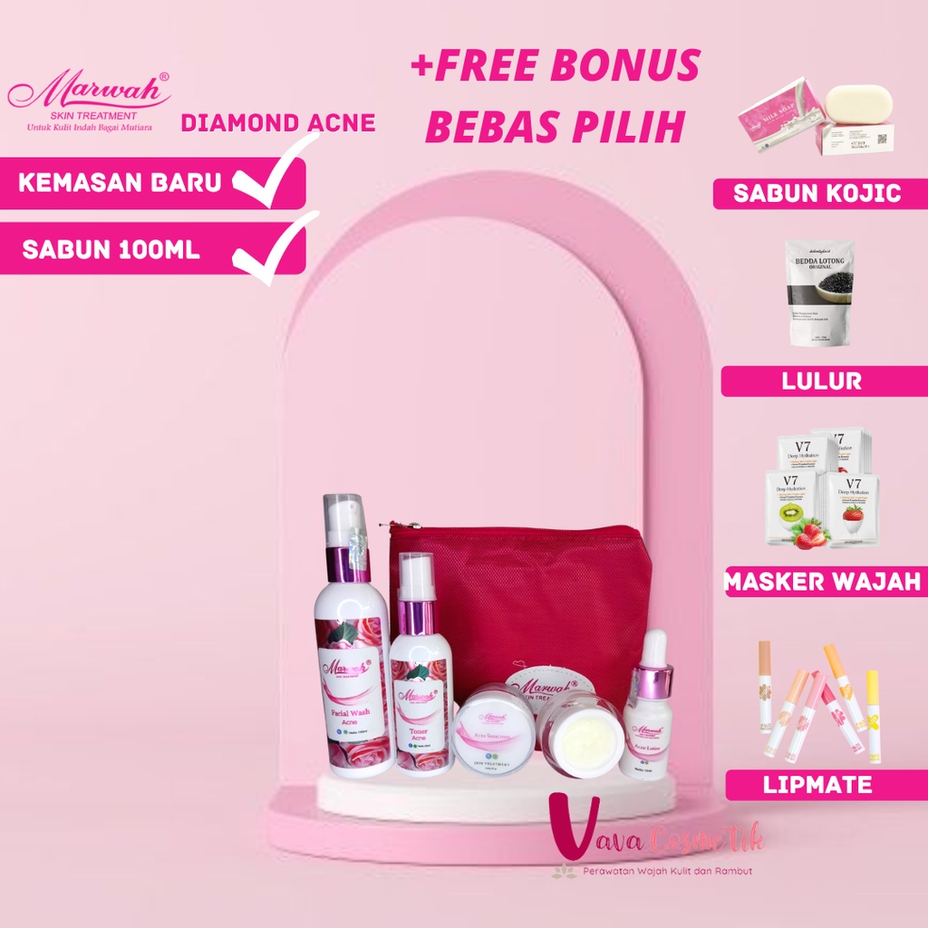 Jual Marwah Skincare Paket Diamond Acne Perawatan Untuk Wajah ...