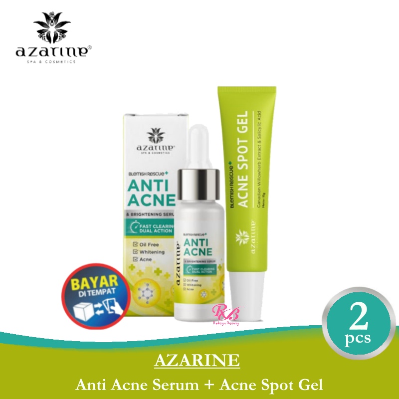 Jual AZARINE Anti Acne Paket Perawatan Jerawat ( Serum 20ml + Spot Gel ...